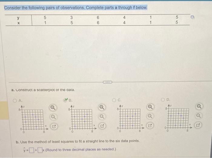Solved Consider the following pairs of observations. | Chegg.com