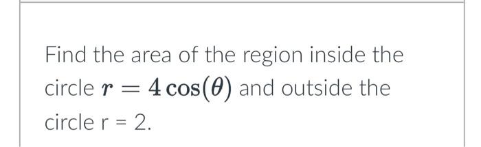 Solved Find the area of the region inside the circle | Chegg.com