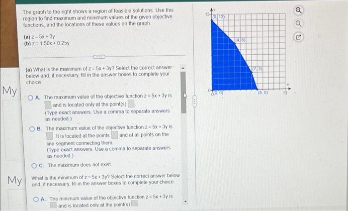 Solved 13 (12) The graph to the right shows a region of | Chegg.com