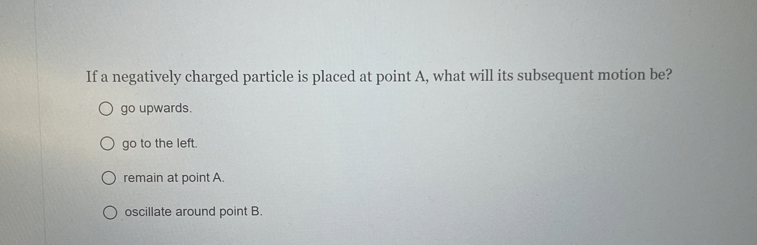Solved If a negatively charged particle is placed at point A | Chegg.com