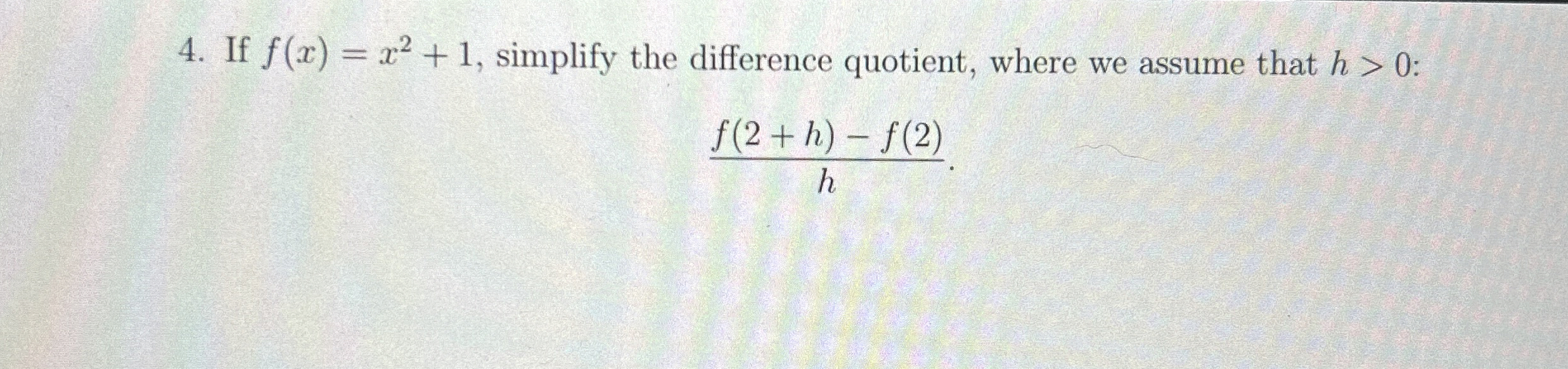 Solved If f(x)=x2+1, ﻿simplify the difference quotient, | Chegg.com