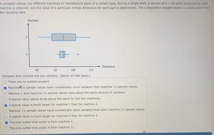 Solved A company utilizes two different machines to | Chegg.com