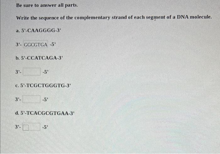 Solved Be sure to answer all parts. Write the sequence of | Chegg.com