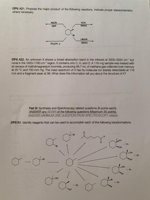 Solved EfP8 A21. Propose the major product of the following | Chegg.com