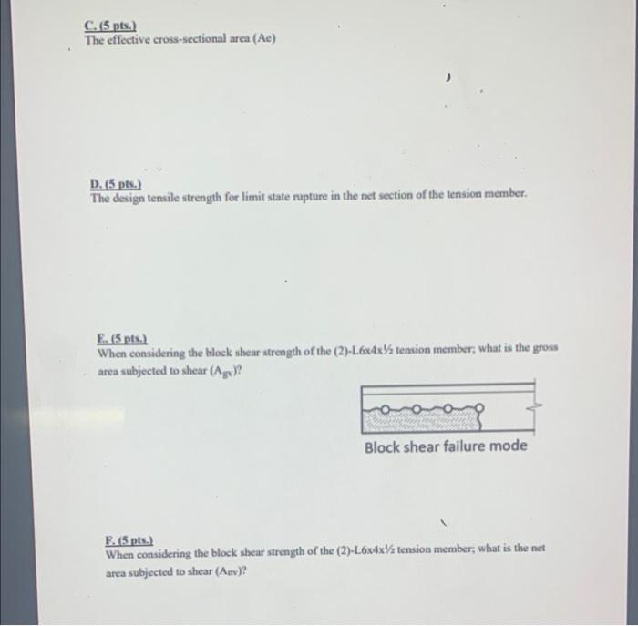Solved C. (5 pts.) The effective cross-sectional area (Ae) | Chegg.com