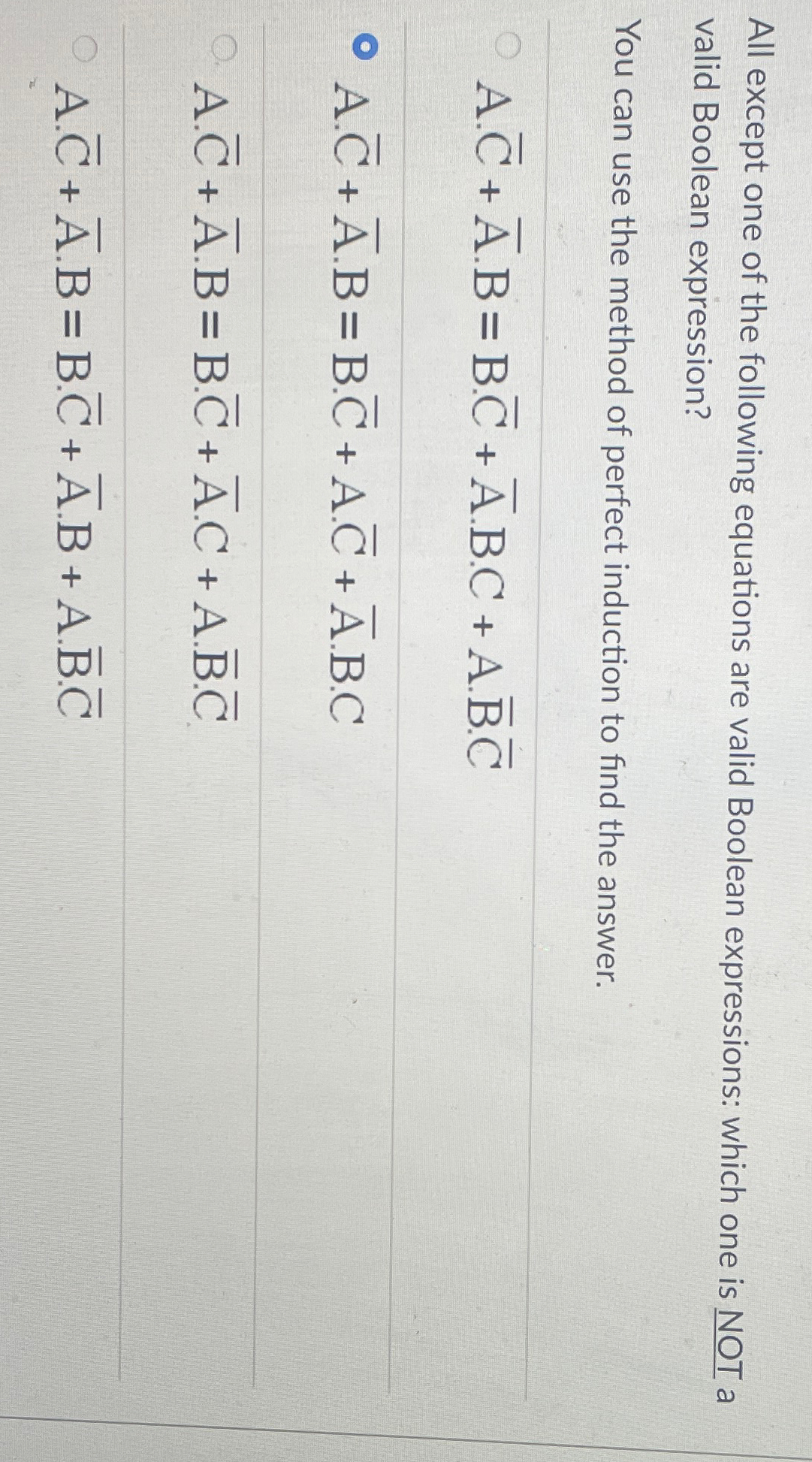 Solved All except one of the following equations are valid | Chegg.com
