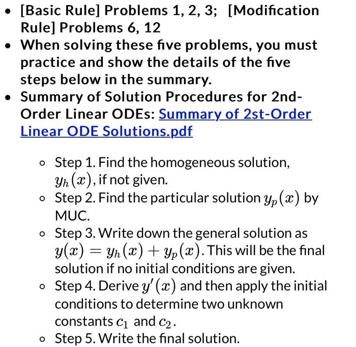 [Basic Rule] Problems 1, 2, 3; [Modification Rule] | Chegg.com