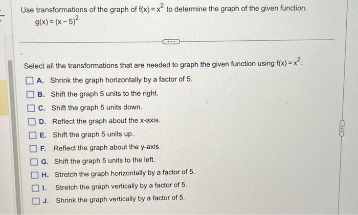 Solved use transformations of the graph f(x) equals X | Chegg.com