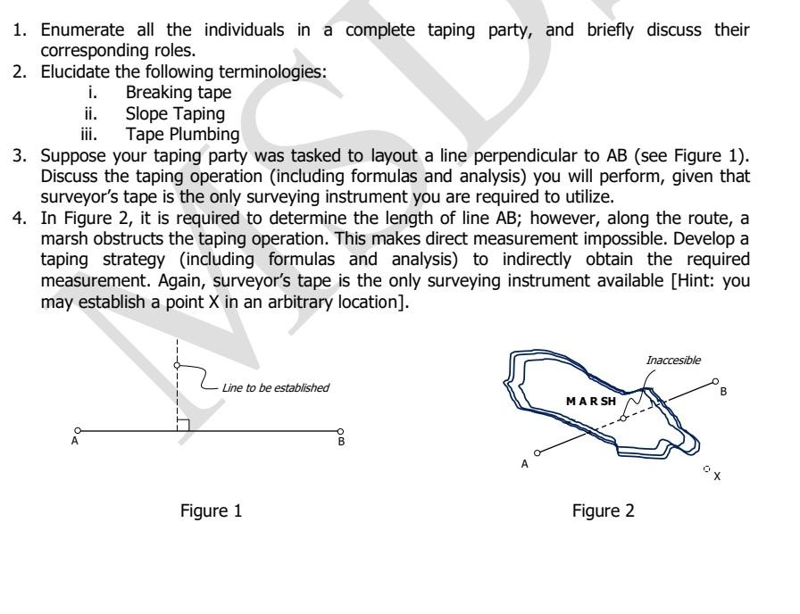 1. Enumerate all the individuals in a complete taping | Chegg.com