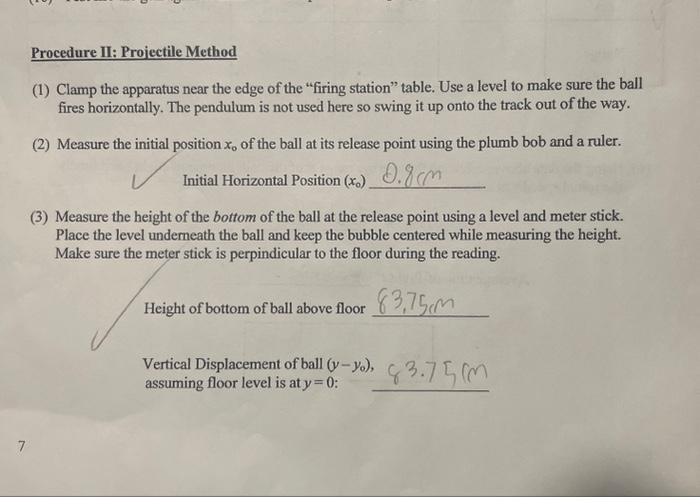 Solved Ballistic Pendulum with projectile motionI need help | Chegg.com