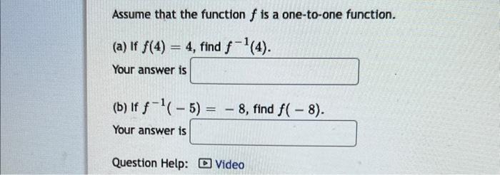 Solved Let f(x)=2+4x−8. Find f−1(x). f−1(x)= , for x≥2Assume | Chegg.com