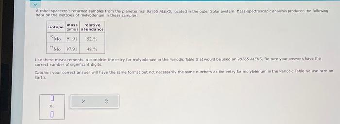 Solved A robot spacecraft returned samples from the | Chegg.com
