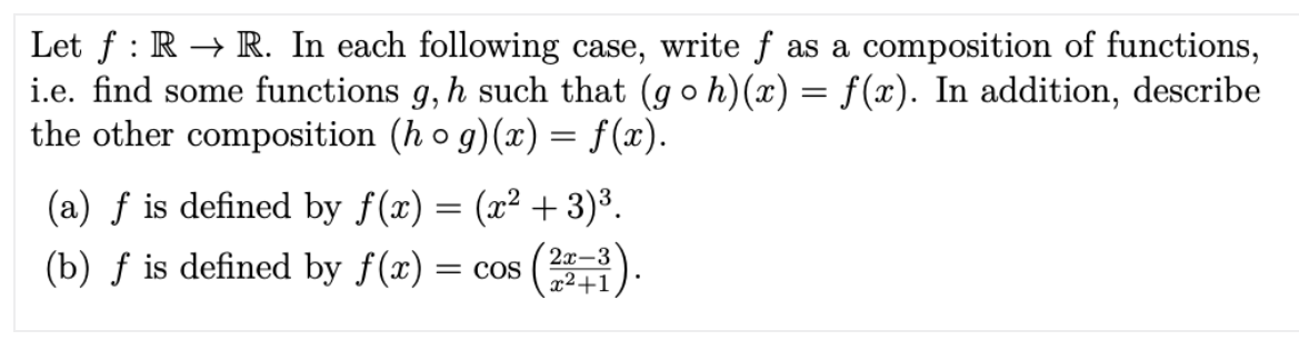 Solved Let f:R→R. In each following case, write f as a | Chegg.com