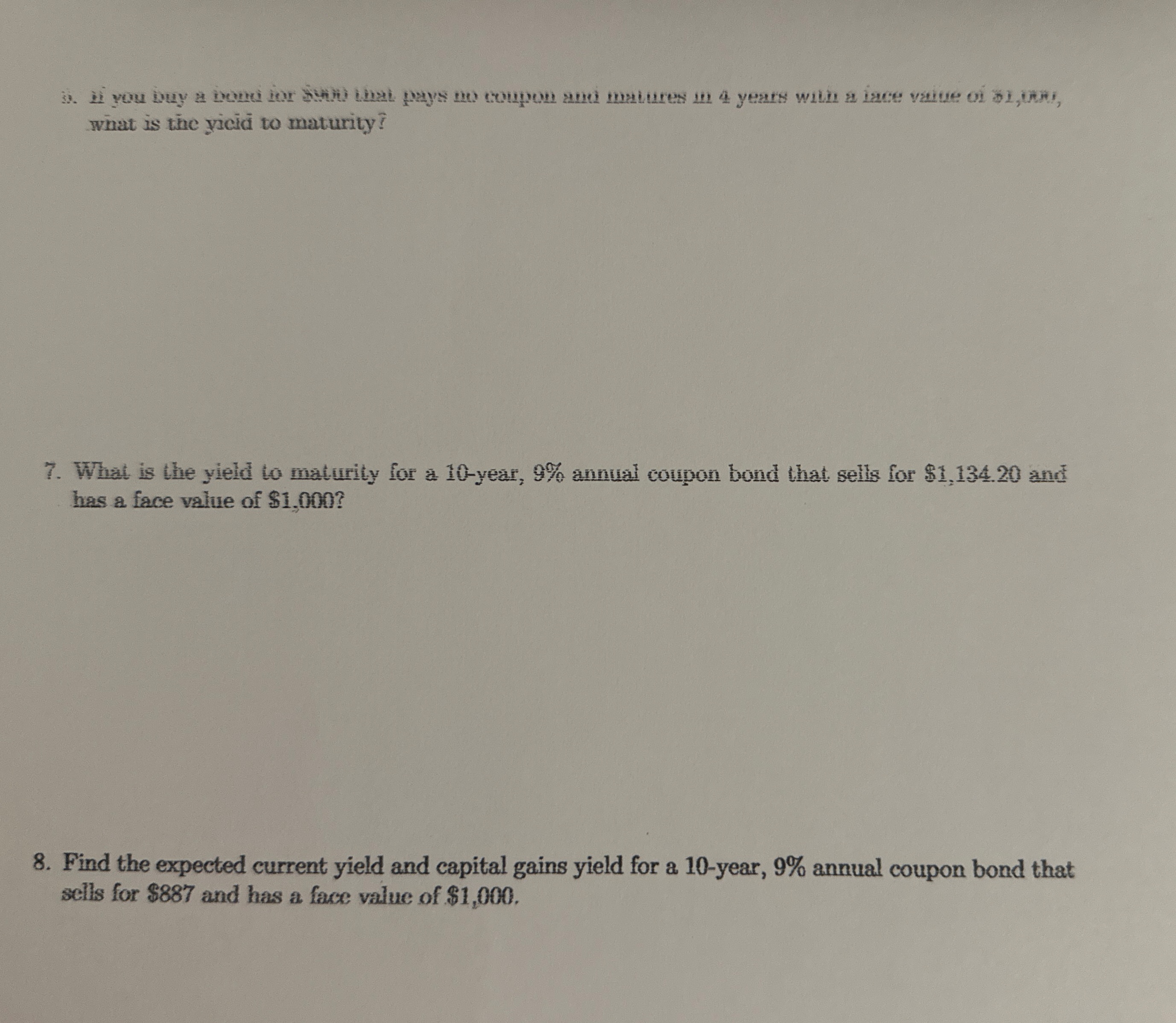 Solved what is the yicid to maturity?7. ﻿What is the yield | Chegg.com