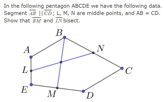 Solved In the following pentagon ABCDE we have the following | Chegg.com