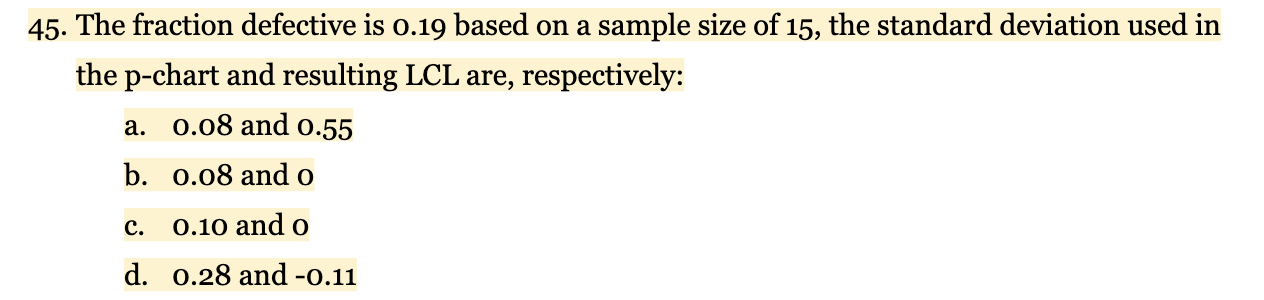 Solved The fraction defective is 0.19 ﻿based on a sample | Chegg.com