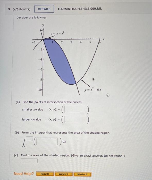 Solved -/5 Points] HARMATHAP12 13.3.009.MI. Consider the | Chegg.com