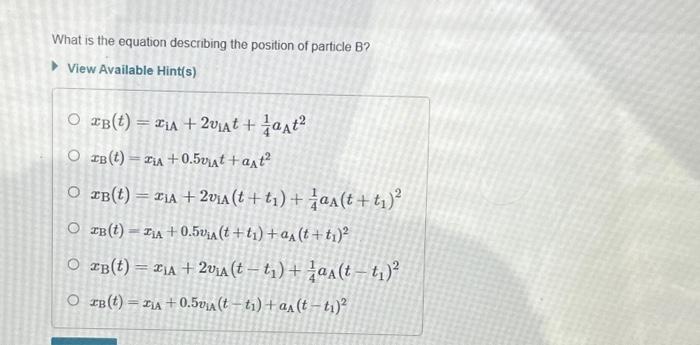 Solved What is the equation describing the position of | Chegg.com