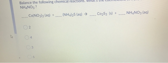 Solved Balance the following chemical reactions. NH4NO3? | Chegg.com