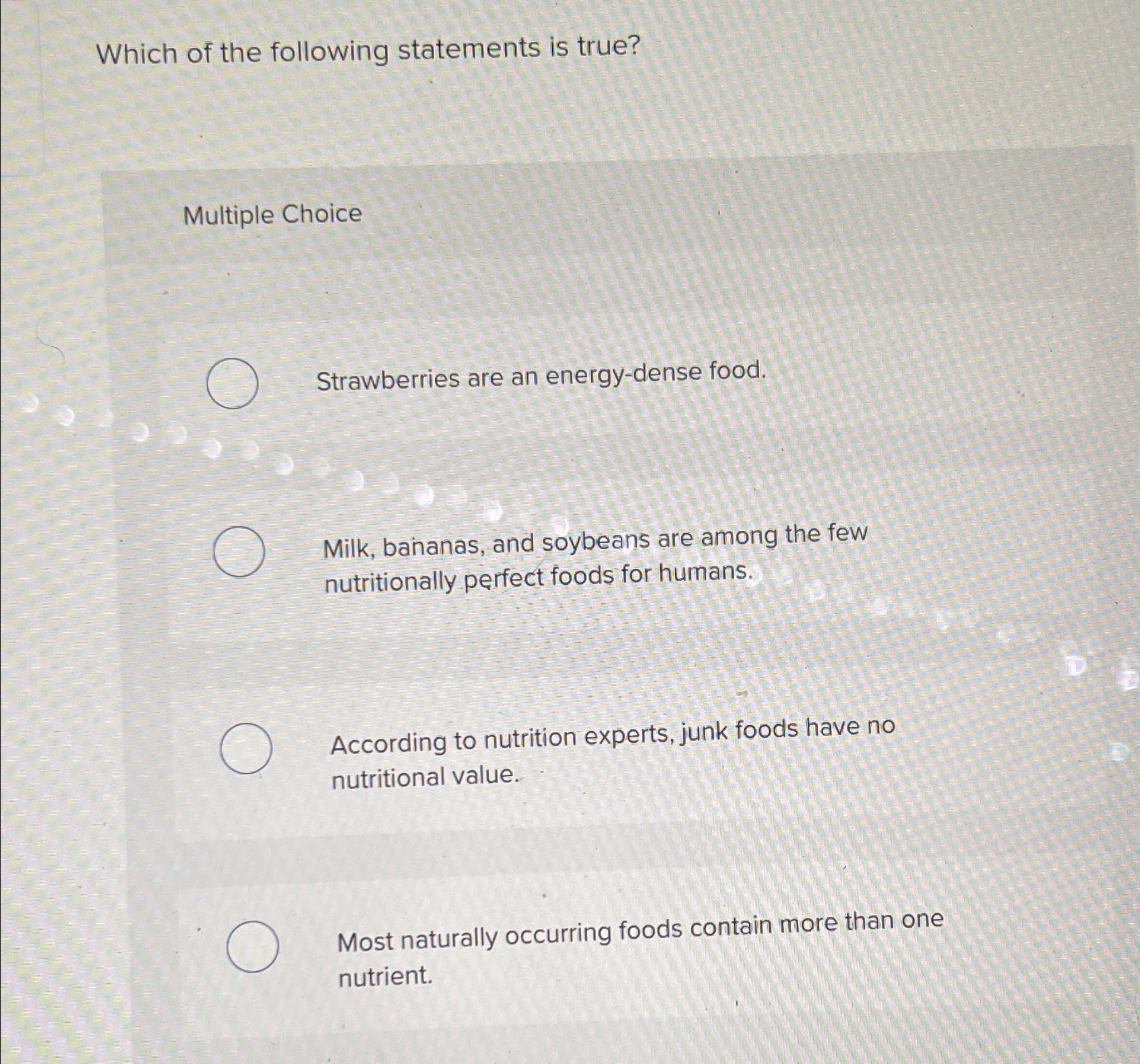 Solved Which of the following statements is true?Multiple | Chegg.com