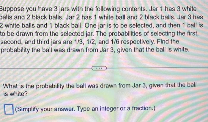 Solved Suppose you have 3 jars with the following contents. | Chegg.com