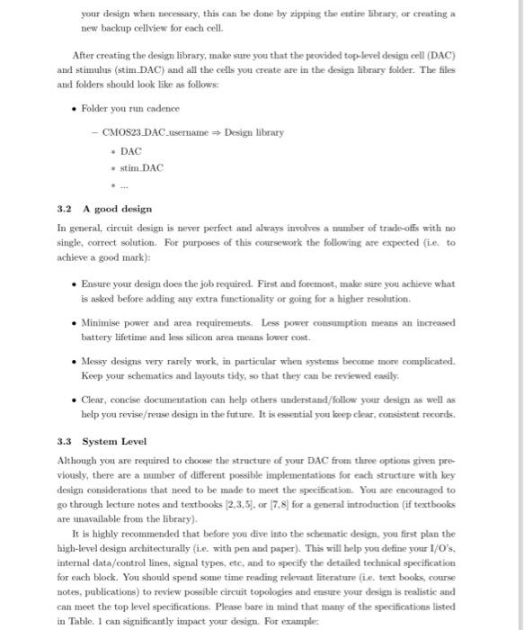 Solved Coursework Assignment: Full Custom Design of a | Chegg.com