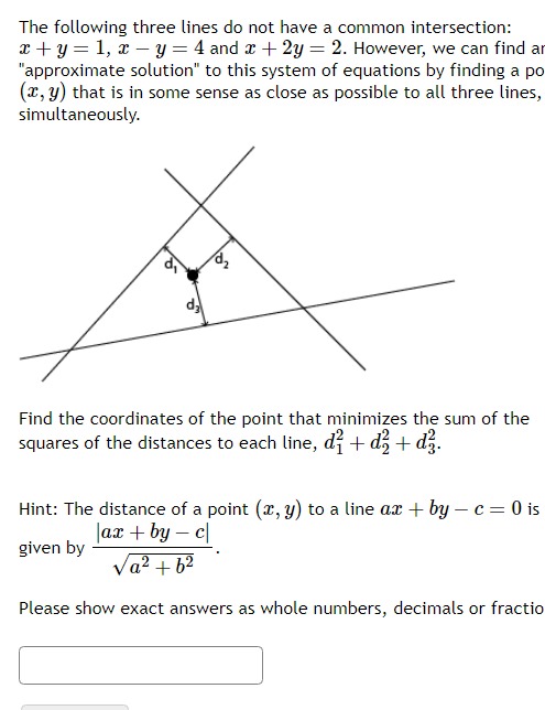 Solved The following three lines do not have a common | Chegg.com