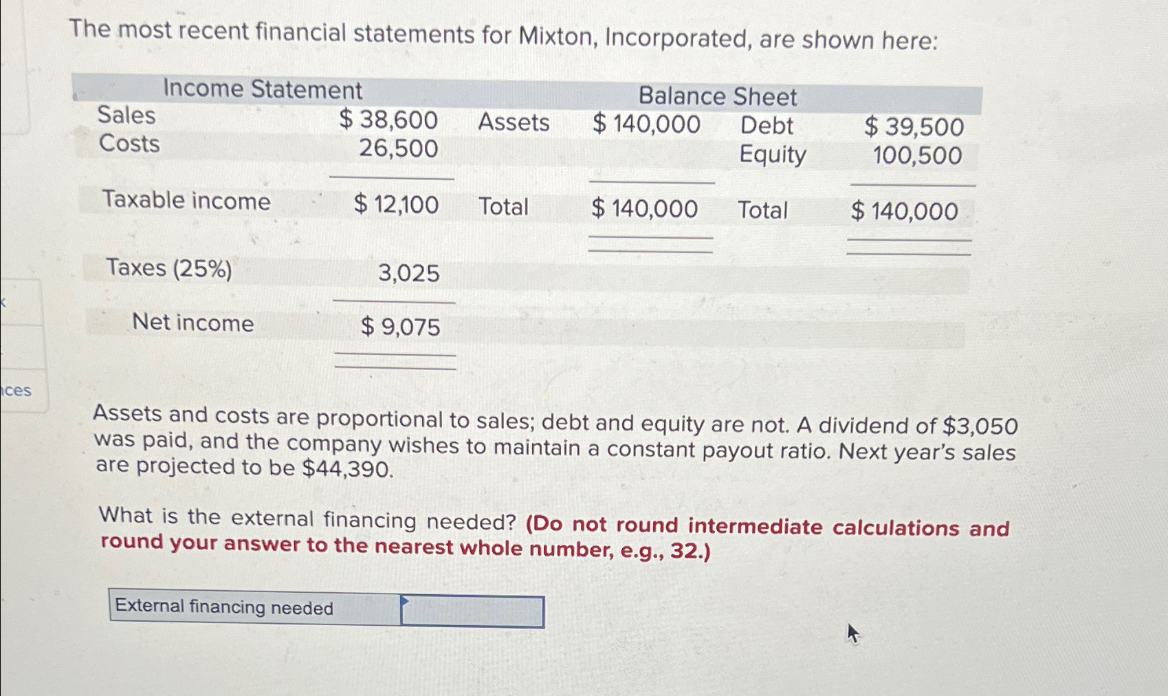 Solved The most recent financial statements for Mixton, | Chegg.com