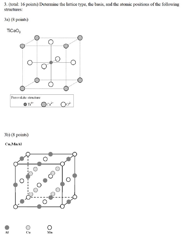 Solved 3. (total: 16 ﻿points) ﻿Determine the lattice type, | Chegg.com