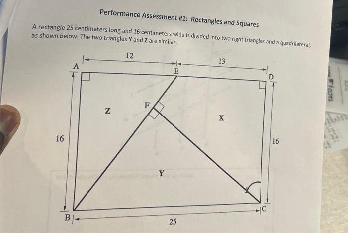 Solved A rectangle 25 centimeters long and 16 centimeters | Chegg.com