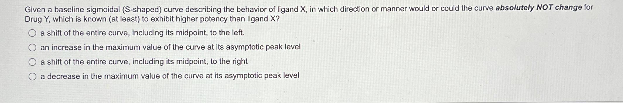 Solved Given a baseline sigmoidal (S-shaped) ﻿curve | Chegg.com