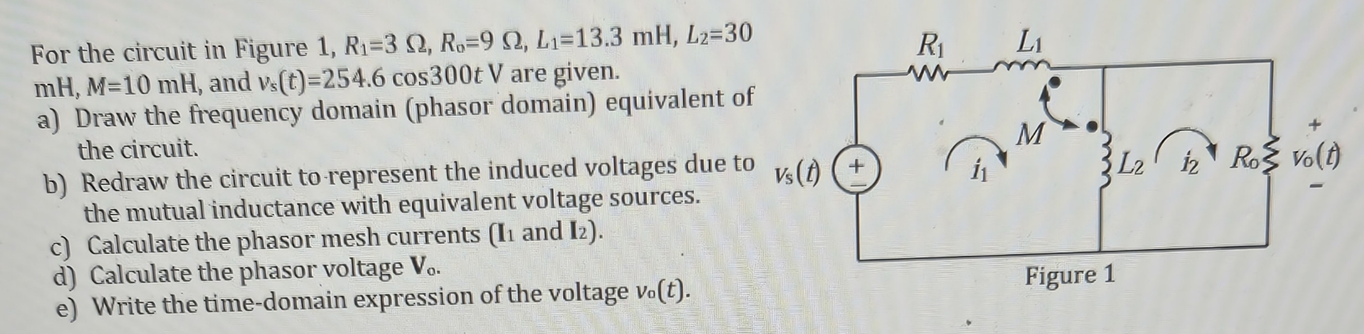 b) ﻿Redraw the circuit to represent the induced | Chegg.com