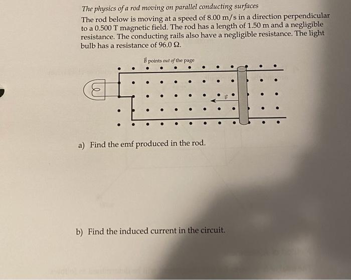 Solved The physics of a rod moving on parallel conducting | Chegg.com