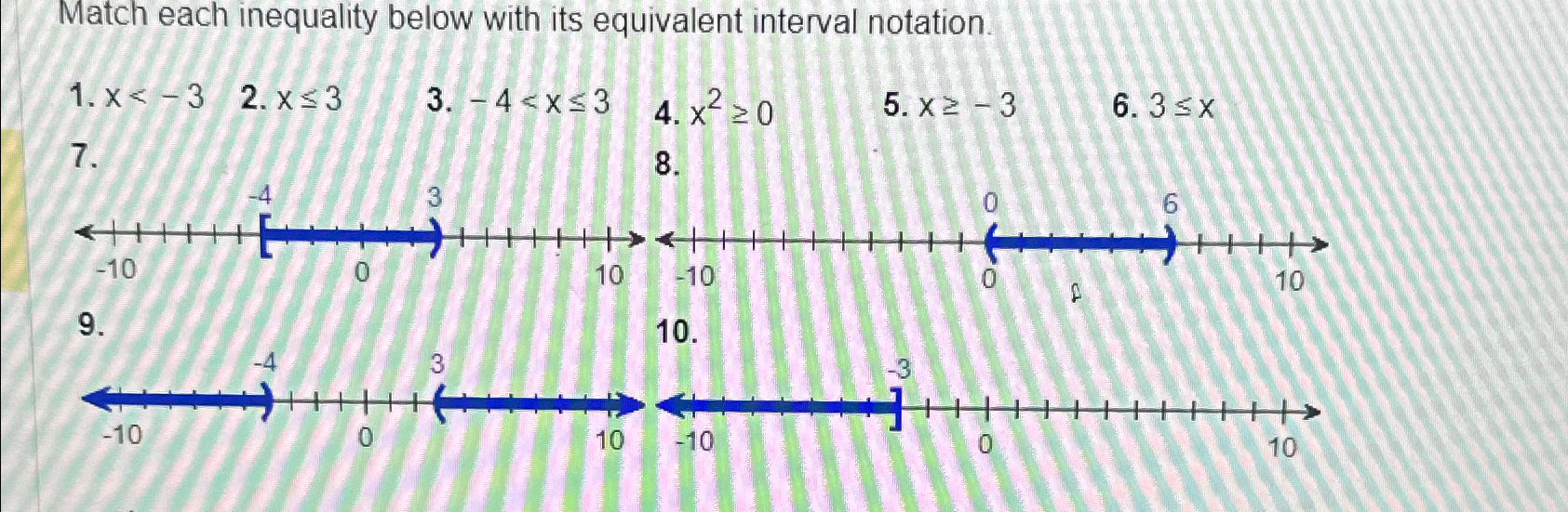 Solved Match each inequality below with its equivalent | Chegg.com