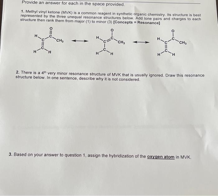 Solved Provide an answer for each in the space provided. 1. | Chegg.com