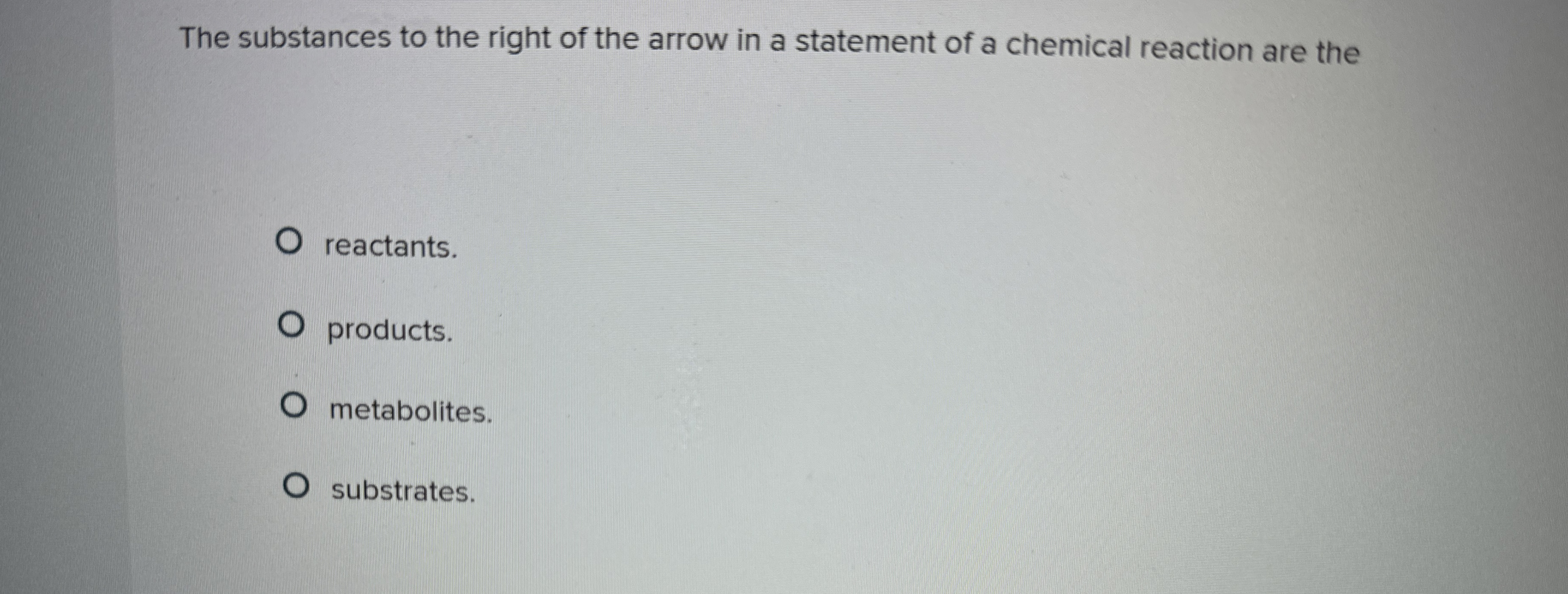 Solved The substances to the right of the arrow in a | Chegg.com