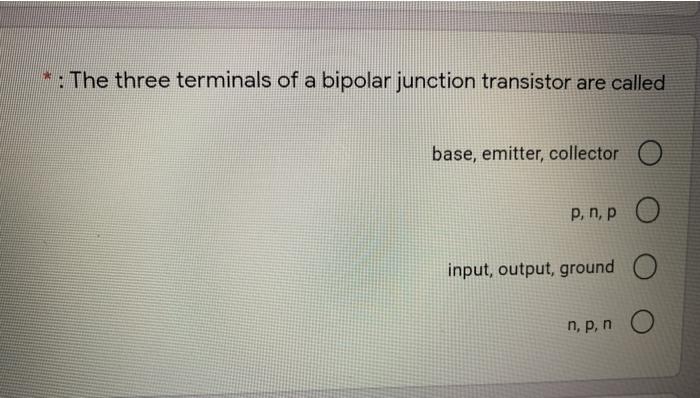 Solved قسم بلا عنوان *: The BDC of a transistor is its | Chegg.com