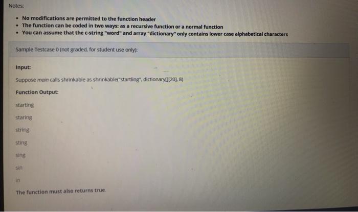 Solved Assignment 4 A Shrinking Words C Strings And 2d 6956