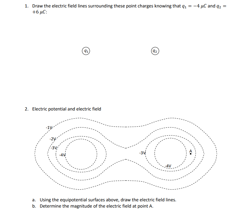 Solved Draw the electric field lines surrounding these point | Chegg.com