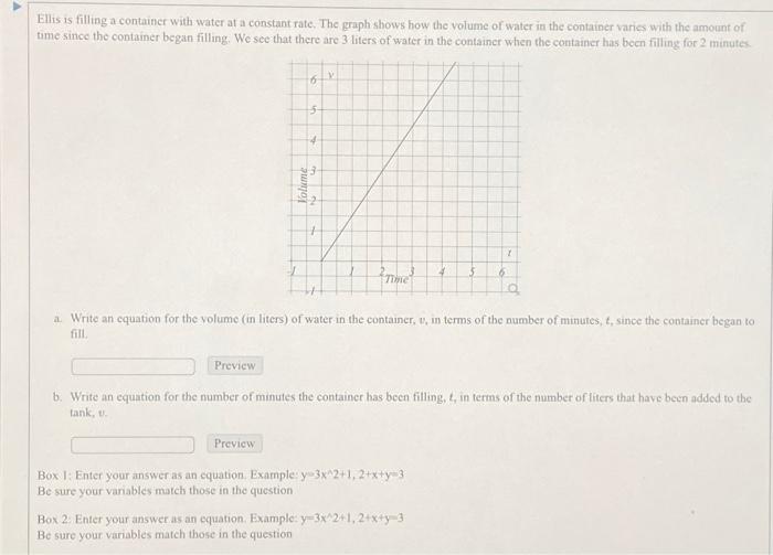 Solved Ellis is filling a container with water at a constant | Chegg.com