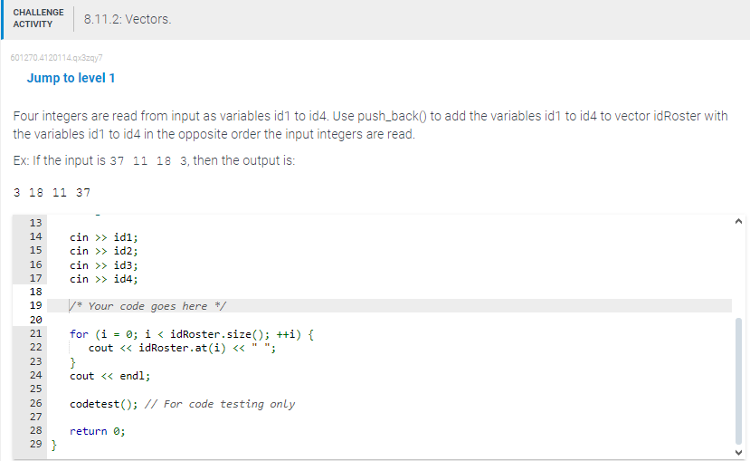 Solved Jump to level 1Four integers are read from input as | Chegg.com