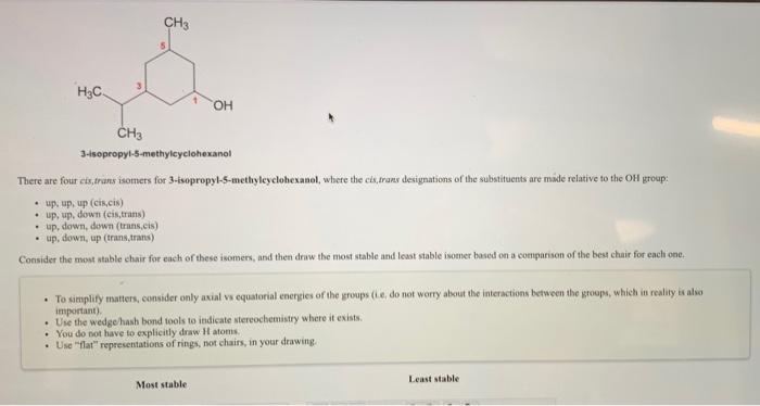 Solved CH3 Н4С OH CH3 3-Isopropyl-3-methylcyclohexanol There | Chegg.com