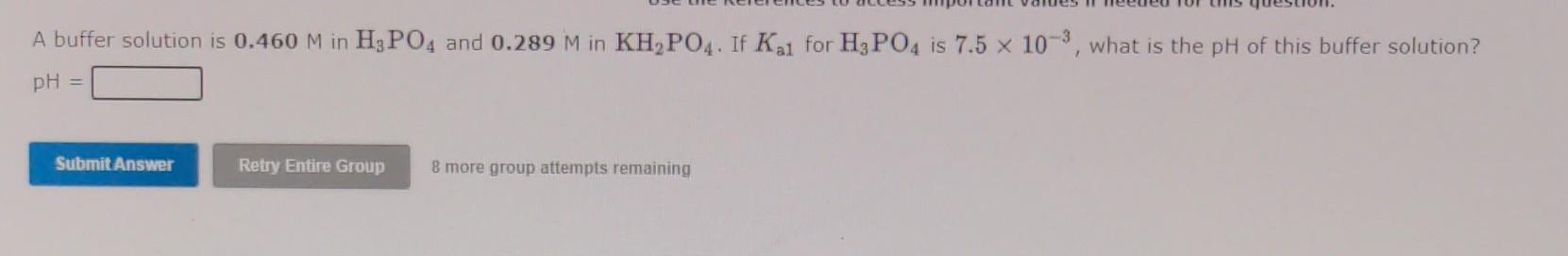 Solved A buffer solution is 0.460M in H3PO4 and 0.289M in | Chegg.com