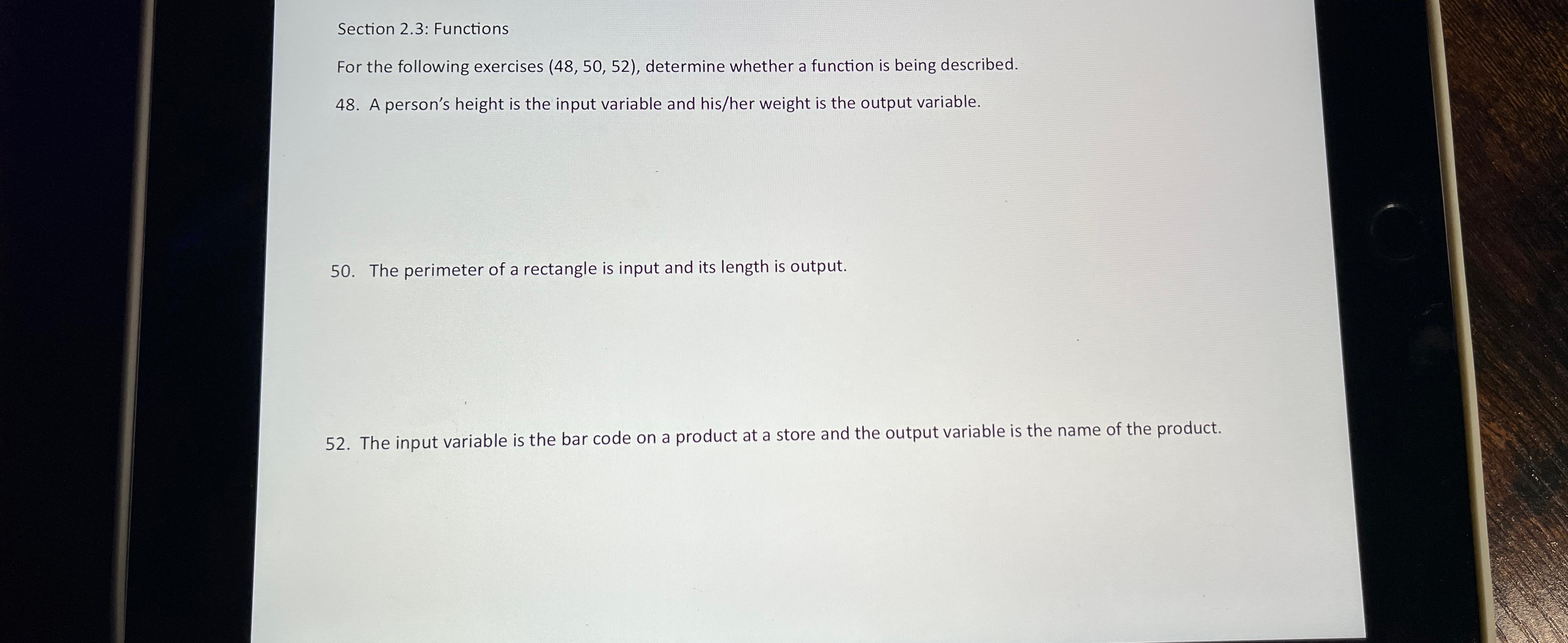 Solved Section 2.3: FunctionsFor the following exercises | Chegg.com