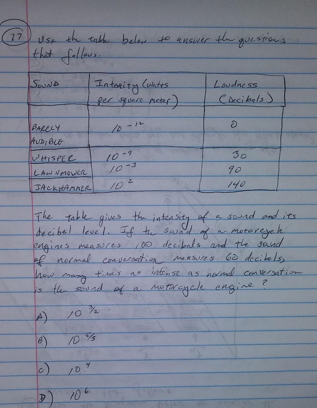Solved Use the table below to answer the guestions that | Chegg.com