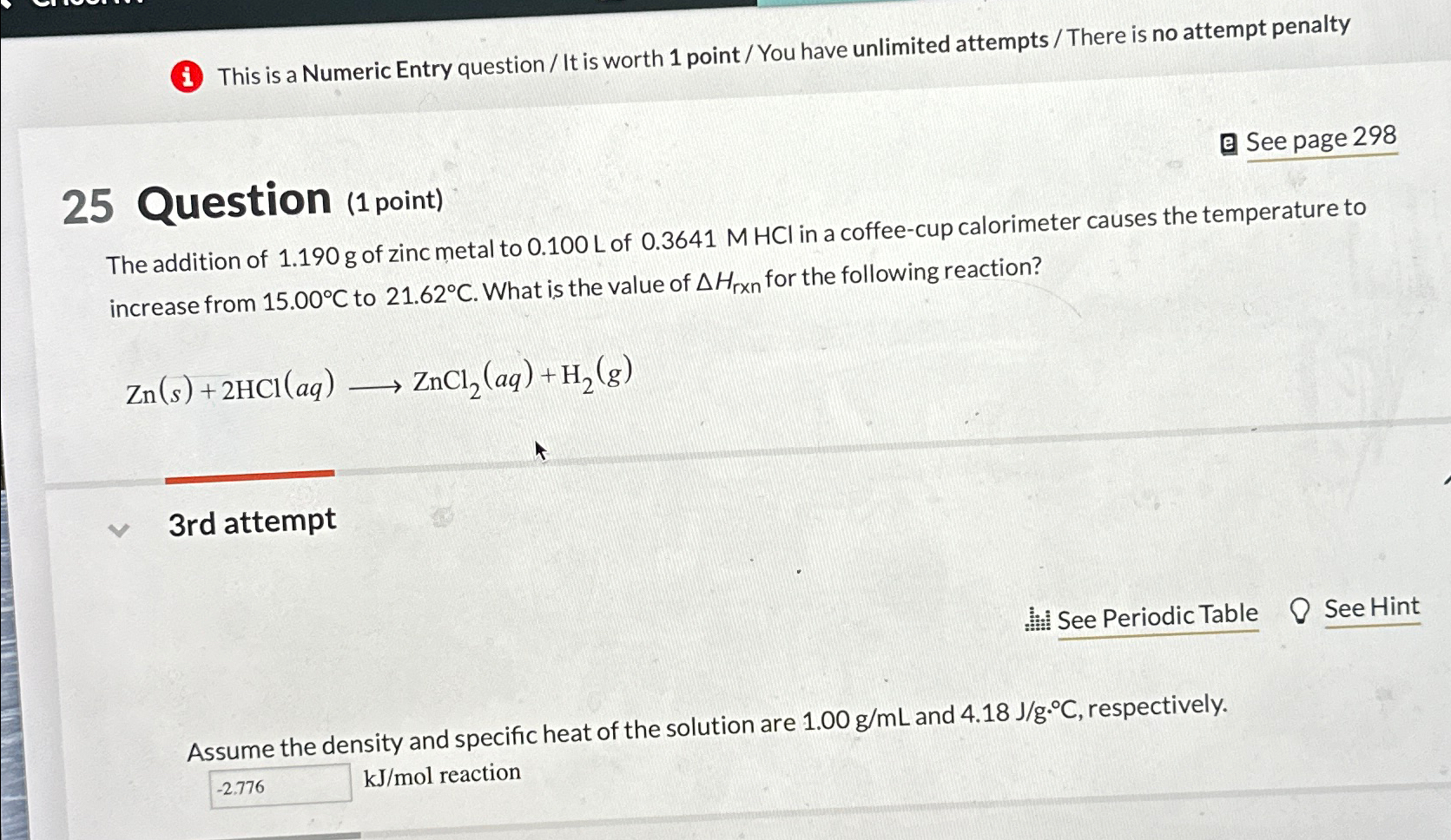 Solved This is a Numeric Entry question / ﻿It is worth 1 | Chegg.com