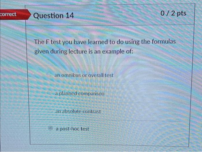 Solved The F test you have learned to do using the formulas | Chegg.com