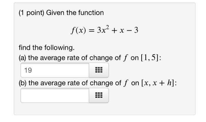 Solved (1 point) Based on the graphs of f(x) and g(x) below, | Chegg.com