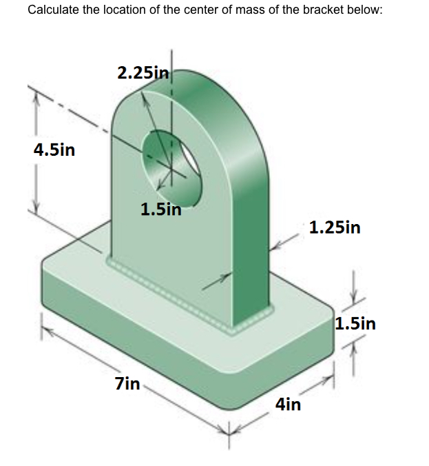 Solved Calculate the location of the centroid of the bracket | Chegg.com