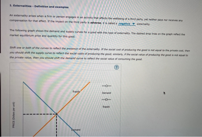 Solved 1. Externalities - Definition and examples An | Chegg.com